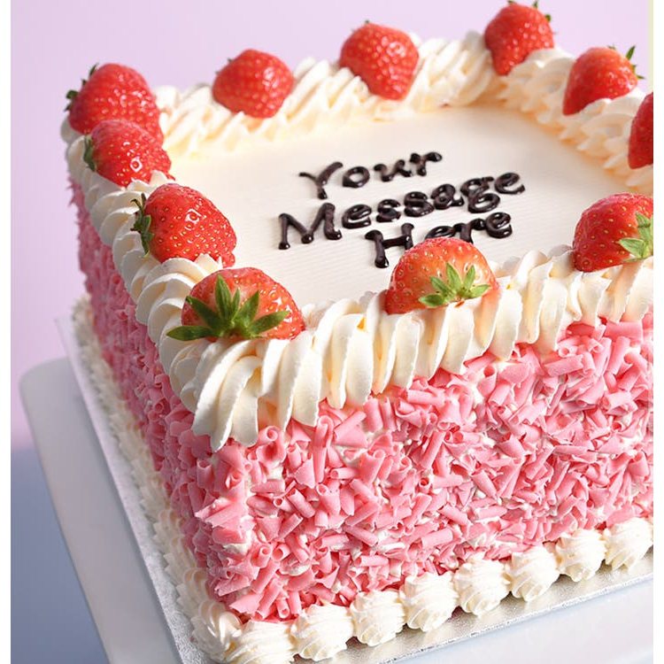 Personalised Strawberry Curl Cake - Egg free - Yumbles.com