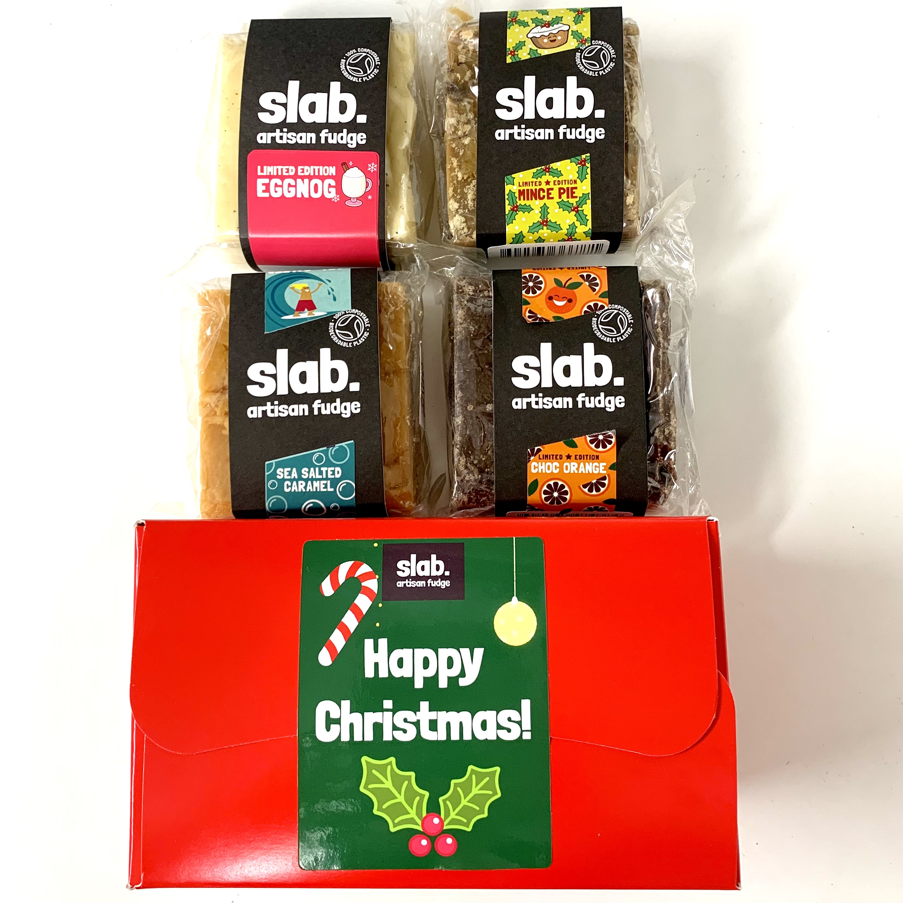 Christmas Core Slabs - 4 Piece Fudge Gift Box - Yumbles.com