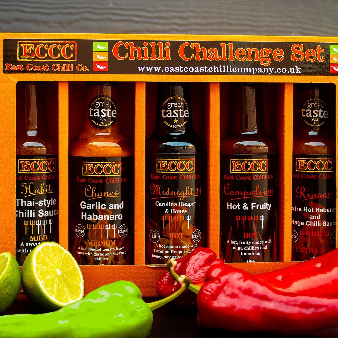 Chilli Challenge Hot Sauce Gift Box - 5 Handcrafted Chilli Sauces from ...