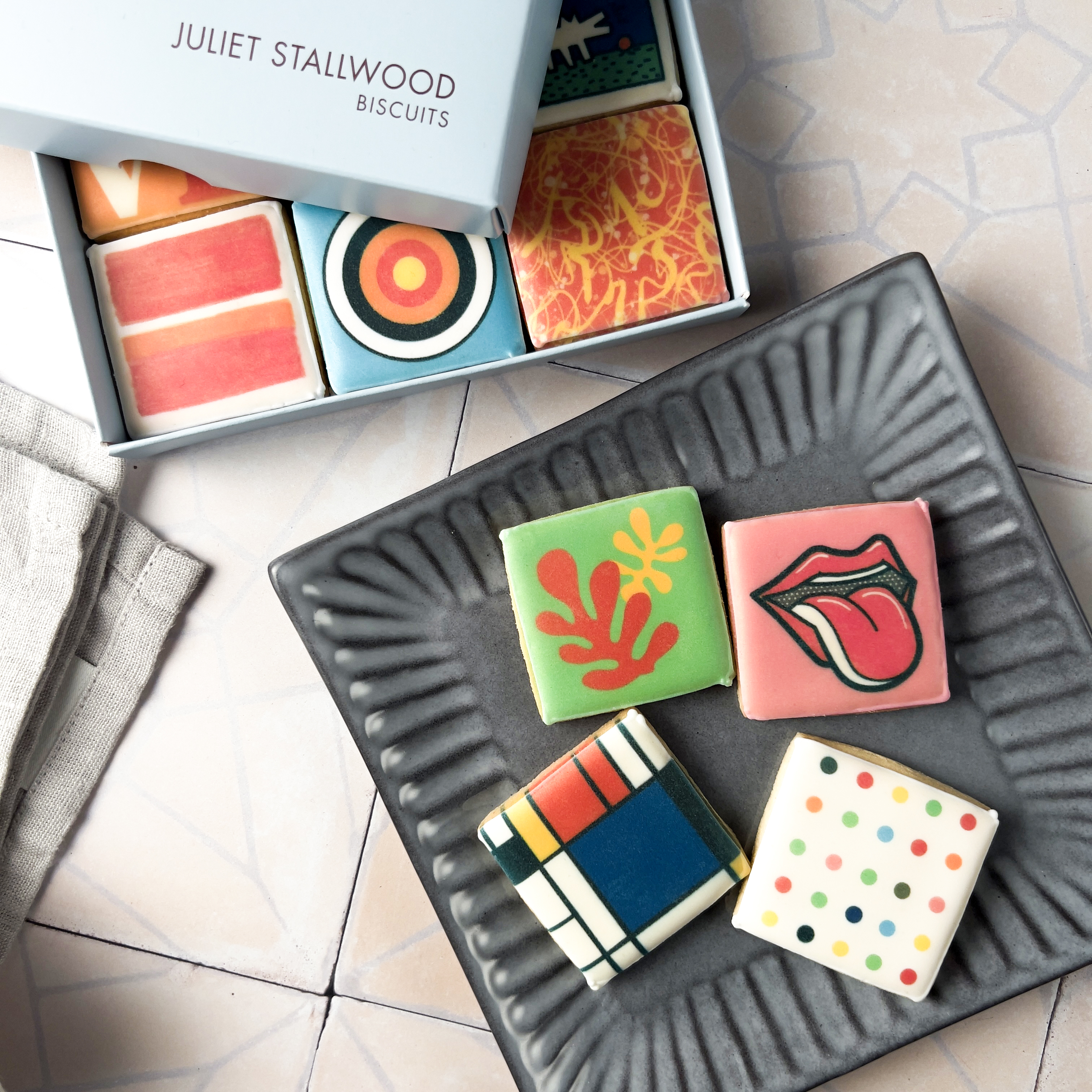 Modern Art Tile Biscuit Box - Yumbles.com