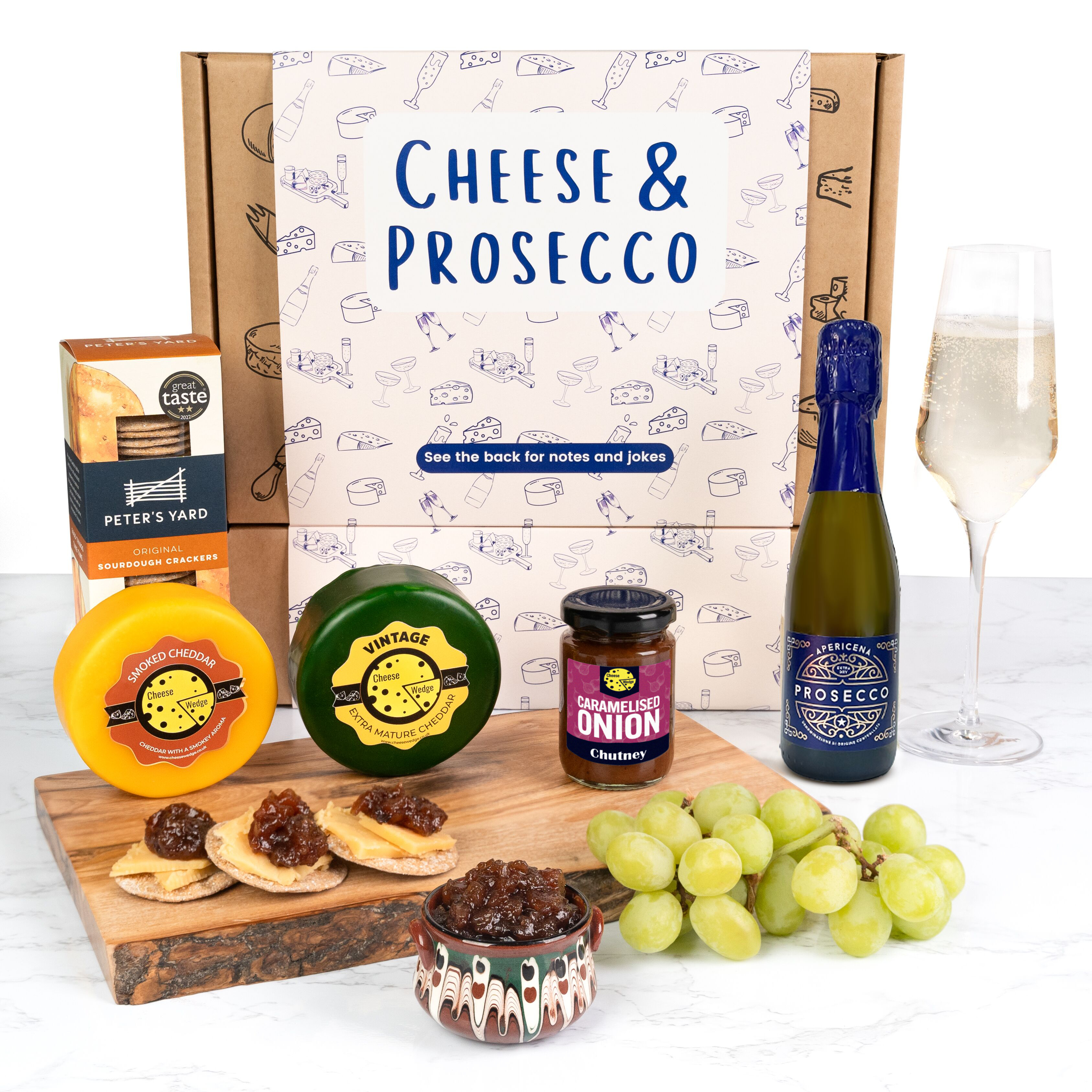 Cheese, Prosecco, Crackers and Chutney Gift Set | Cheese & Wine Gift ...