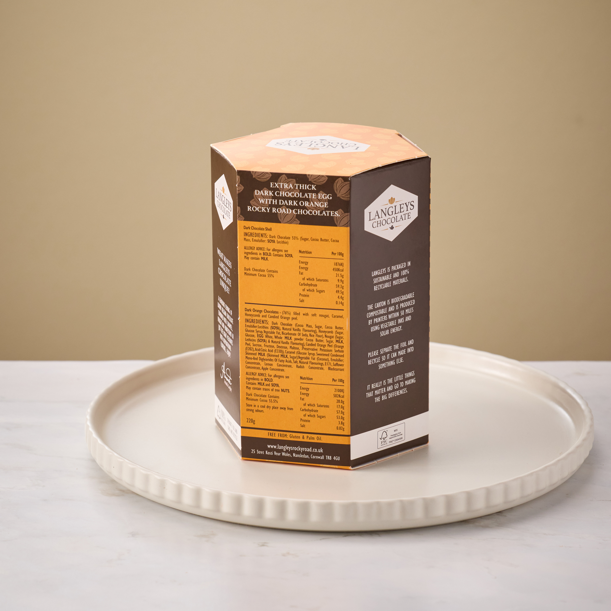 Extra Thick Dark Chocolate Easter Egg with Dark Orange Rocky Road ...
