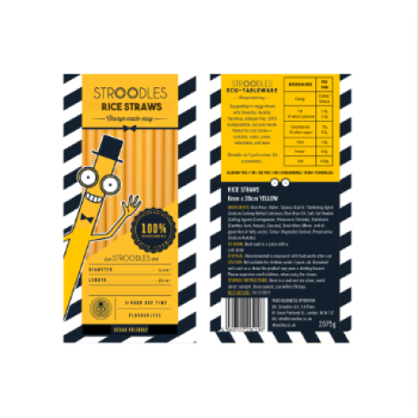 Stroodles - Sustainable Rice Drinking Straws (Pack of 120) - Yumbles.com